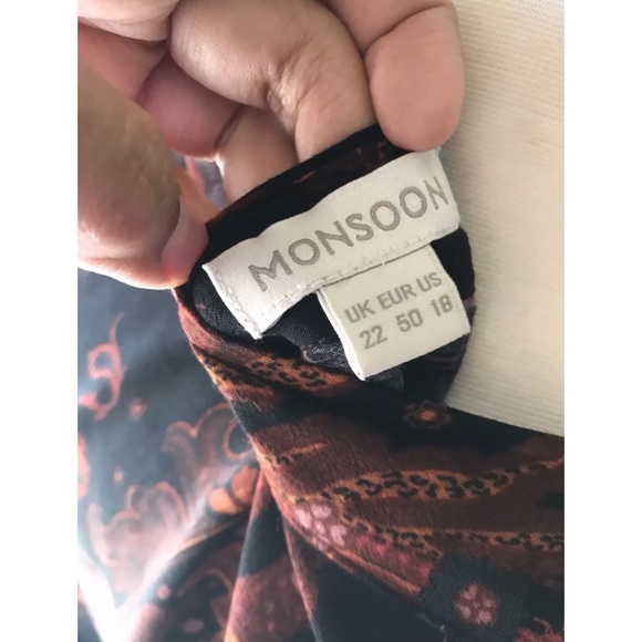Monsoon | Tops | Monsoon Size 8 Black Paisley Top Bat Wing Style | Poshmark